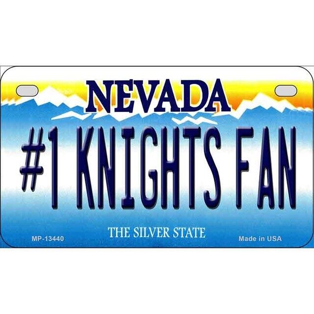 Aluminum (12 inch x 6 inch) #1 Golden Knights Fan Novelty Motorcycle ...