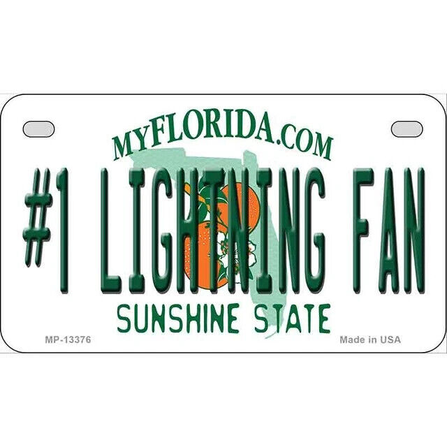 Aluminum (12 inch x 6 inch) #1 Lightning Fan Novelty Motorcycle License ...