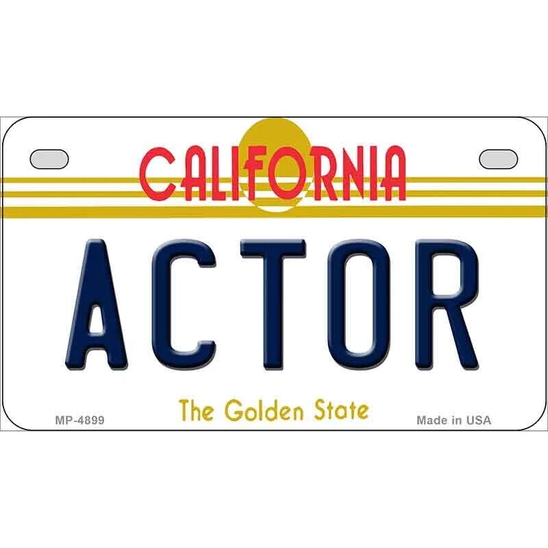 Aluminum (12 inch x 6 inch) Actor California Metal Motorcycle License ...