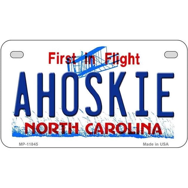 Aluminum (12 inch x 6 inch) Ahoskie North Carolina Metal Motorcycle ...
