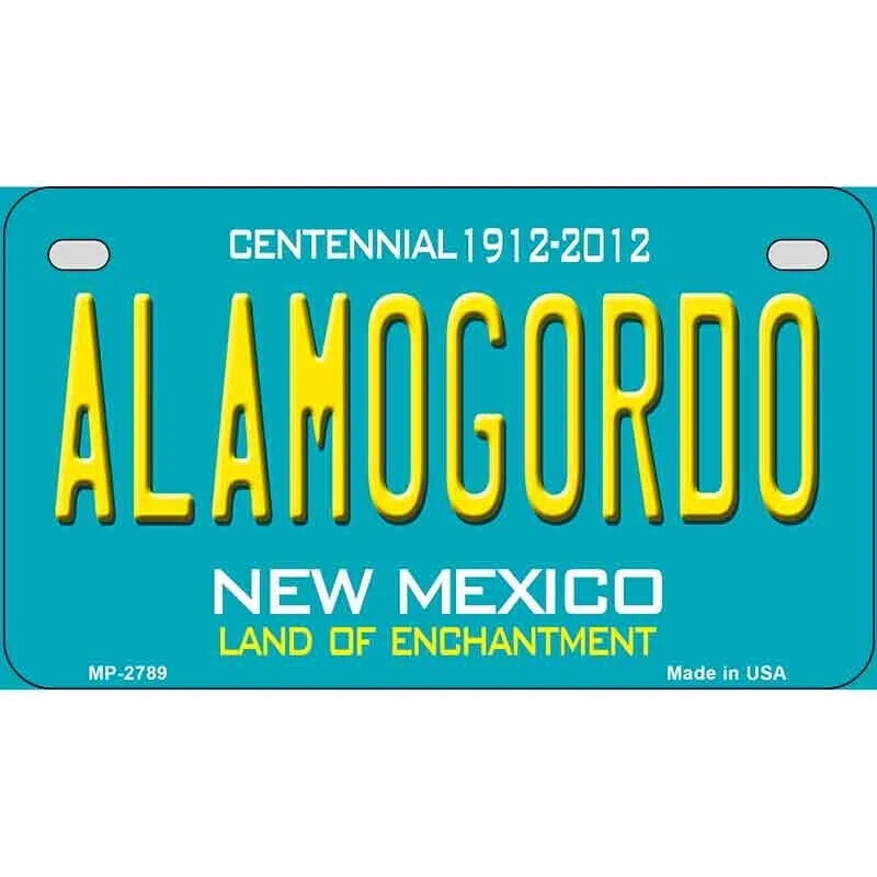 Aluminum (12 inch x 6 inch) Alamogordo Teal New Mexico Motorcycle ...