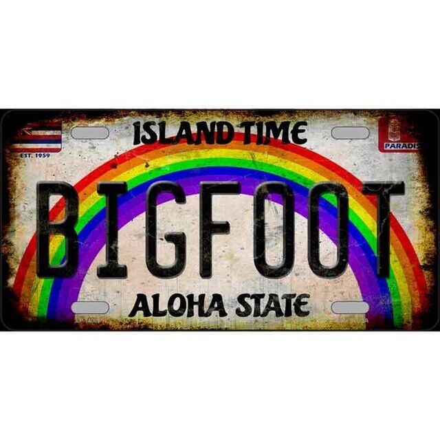 Aluminum (12 inch x 6 inch) Bigfoot Hawaii Novelty Art License Plate ...