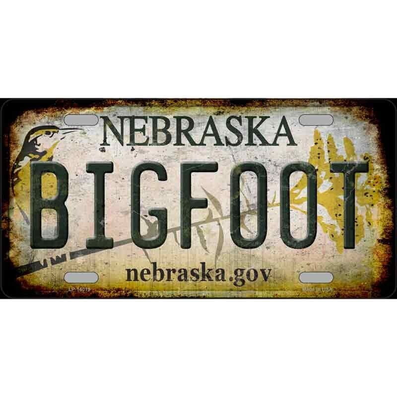 Aluminum (12 inch x 6 inch) Bigfoot Nebraska Novelty Art License Plate ...
