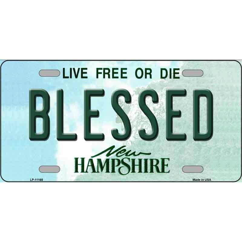 Aluminum (12 inch x 6 inch) Blessed New Hampshire Novelty Art License ...