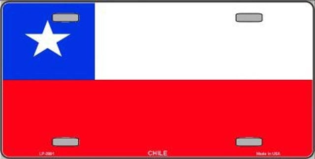 Aluminum (12 inch x 6 inch) Chile Flag License Plate Metal Sign Plaque ...