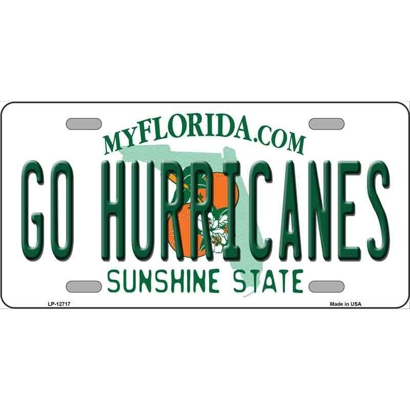 Aluminum (12 inch x 6 inch) Go Hurricanes License Plate Metal Sign ...