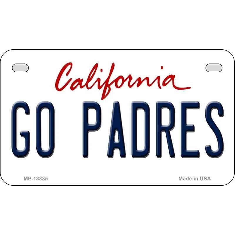 Aluminum (12 inch x 6 inch) Go Padres Novelty Metal Motorcycle License ...