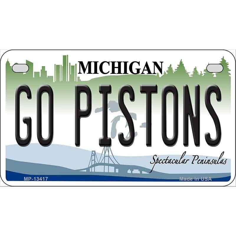Aluminum (12 inch x 6 inch) Go Pistons Novelty Metal Motorcycle License ...