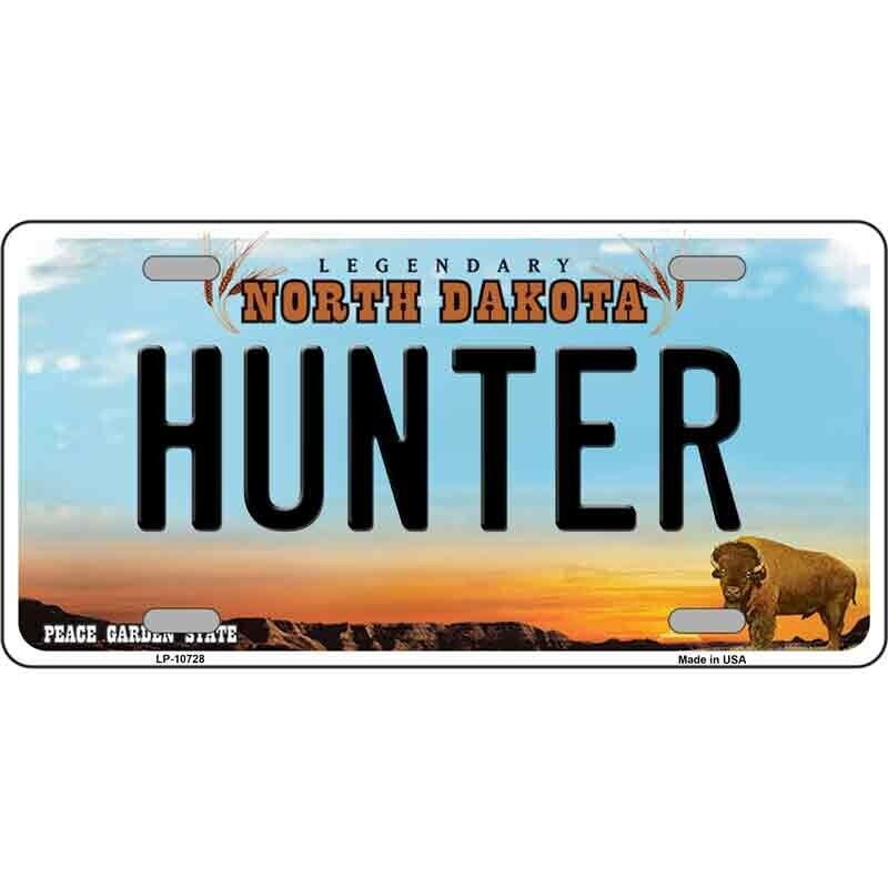 Aluminum (12 inch x 6 inch) Hunter North Dakota License Plate Metal ...