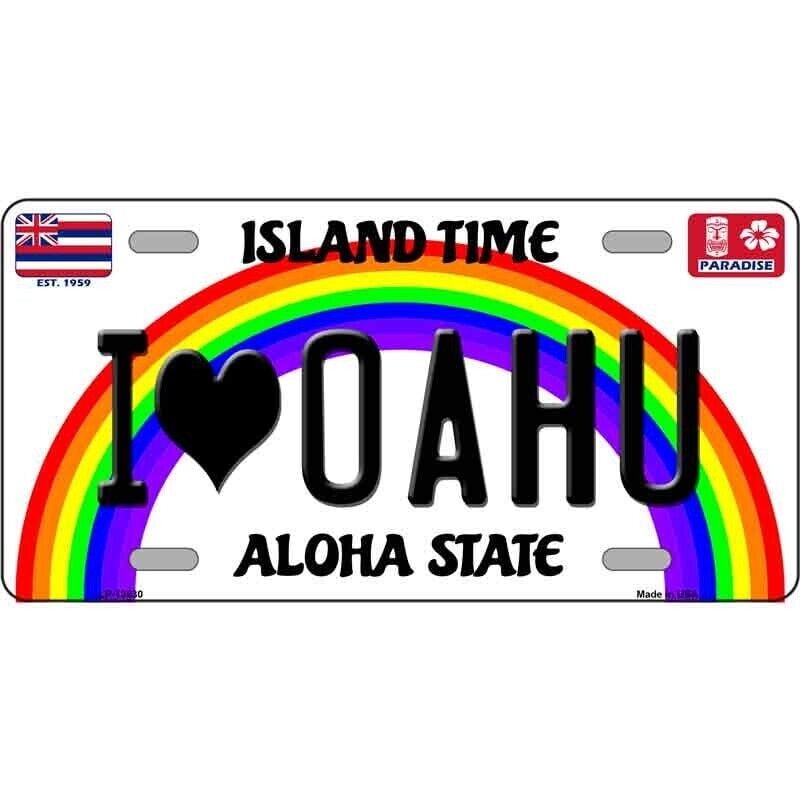 Aluminum (12 inch x 6 inch) I Heart Oahu License Plate Metal Sign ...