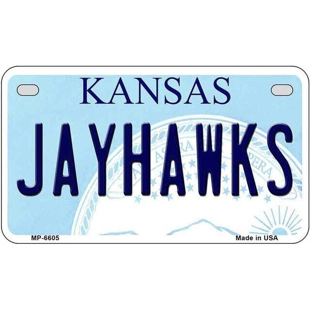 Aluminum (12 inch x 6 inch) Jayhawks Kansas Novelty Motorcycle License ...
