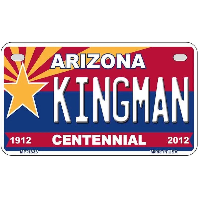 Aluminum (12 inch x 6 inch) Kingman Arizona Centennial Motorcycle ...