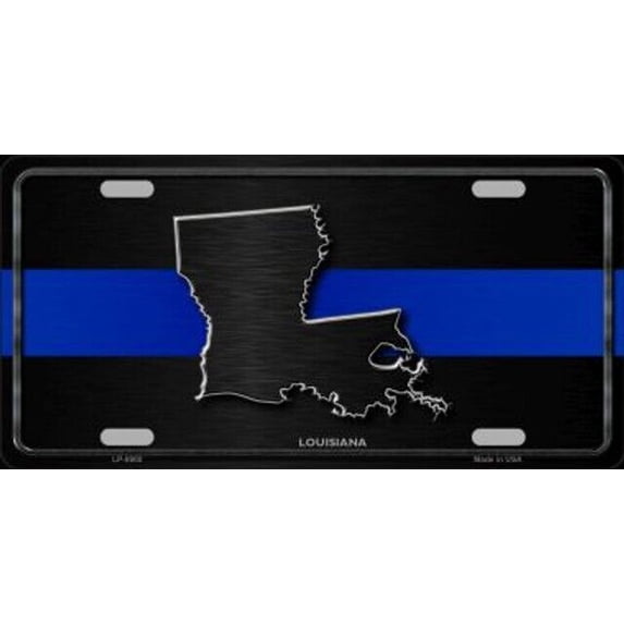 Aluminum (12 inch x 6 inch) Louisiana Thin Blue Line License Plate ...