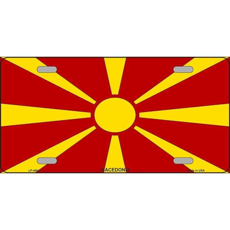 Aluminum (12 inch x 6 inch) Macedonia Flag License Plate Metal Sign for ...