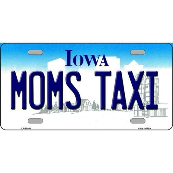 Aluminum (12 inch x 6 inch) Moms Taxi Iowa License Plate Metal Sign ...