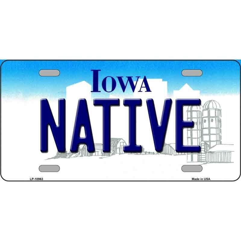 Aluminum (12 inch x 6 inch) Native Iowa License Plate Metal Sign Plaque ...