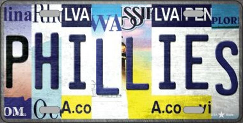 Aluminum (12 inch x 6 inch) Phillies Baseball Strip Art License Plate ...