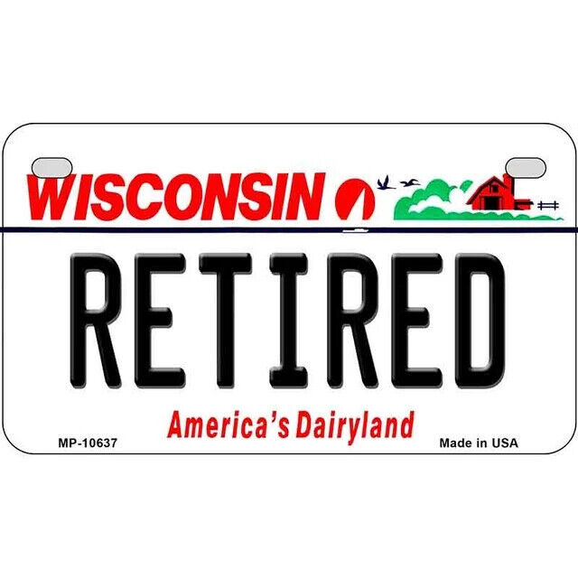 Aluminum (12 inch x 6 inch) Retired Wisconsin Novelty Motorcycle ...