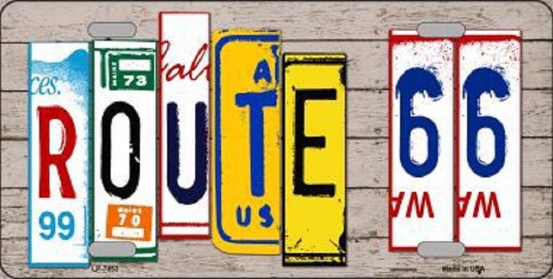 Aluminum (12 inch x 6 inch) Route 66 Strip Art License Plate Metal Sign ...