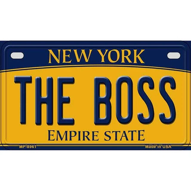 Aluminum (12 inch x 6 inch) The Boss New York Metal Motorcycle License ...
