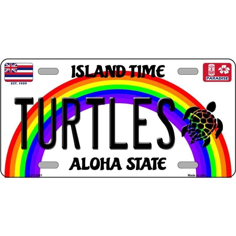 Aluminum (12 inch x 6 inch) Turtles Hawaii License Plate Metal Sign ...
