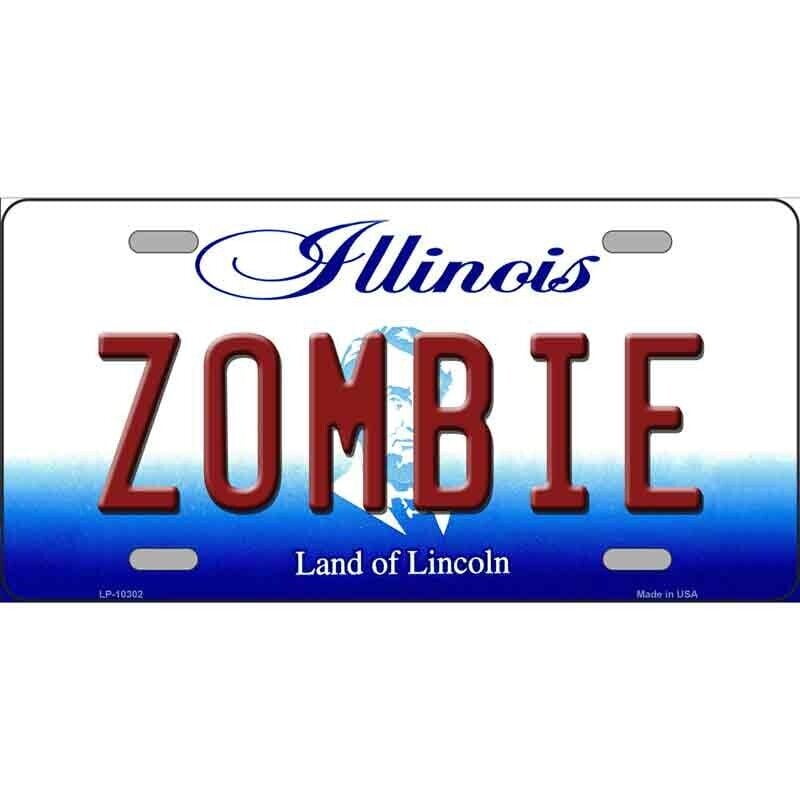 Aluminum (12 inch x 6 inch) Zombie Illinois License Plate Metal Sign ...