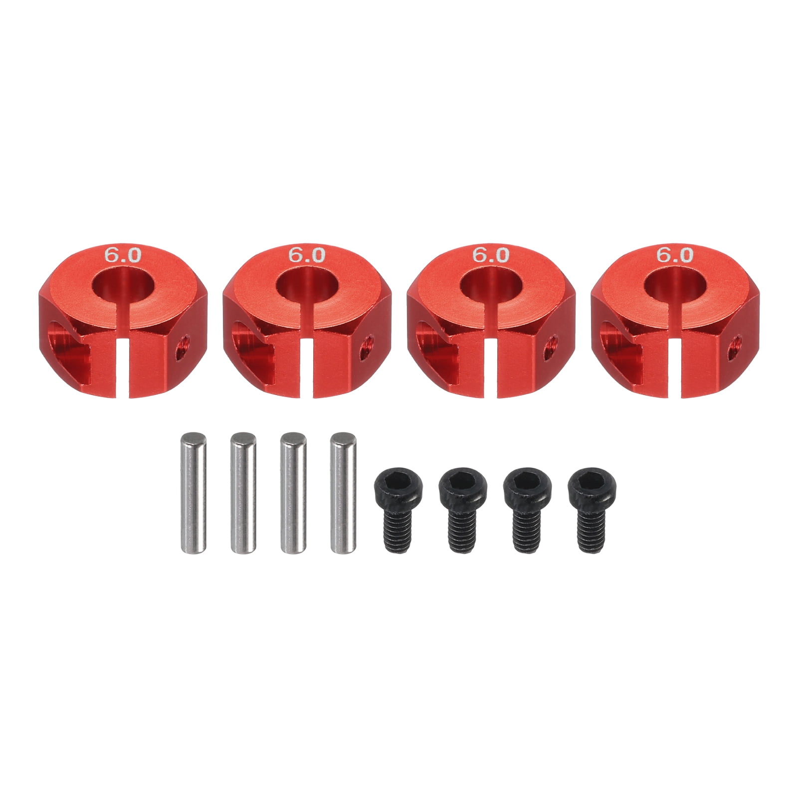 Aluminum 12mm Wheel Hex Hubs Drive Adapters Red 6mm Thickness for RC Car Upgrade Replacement ...