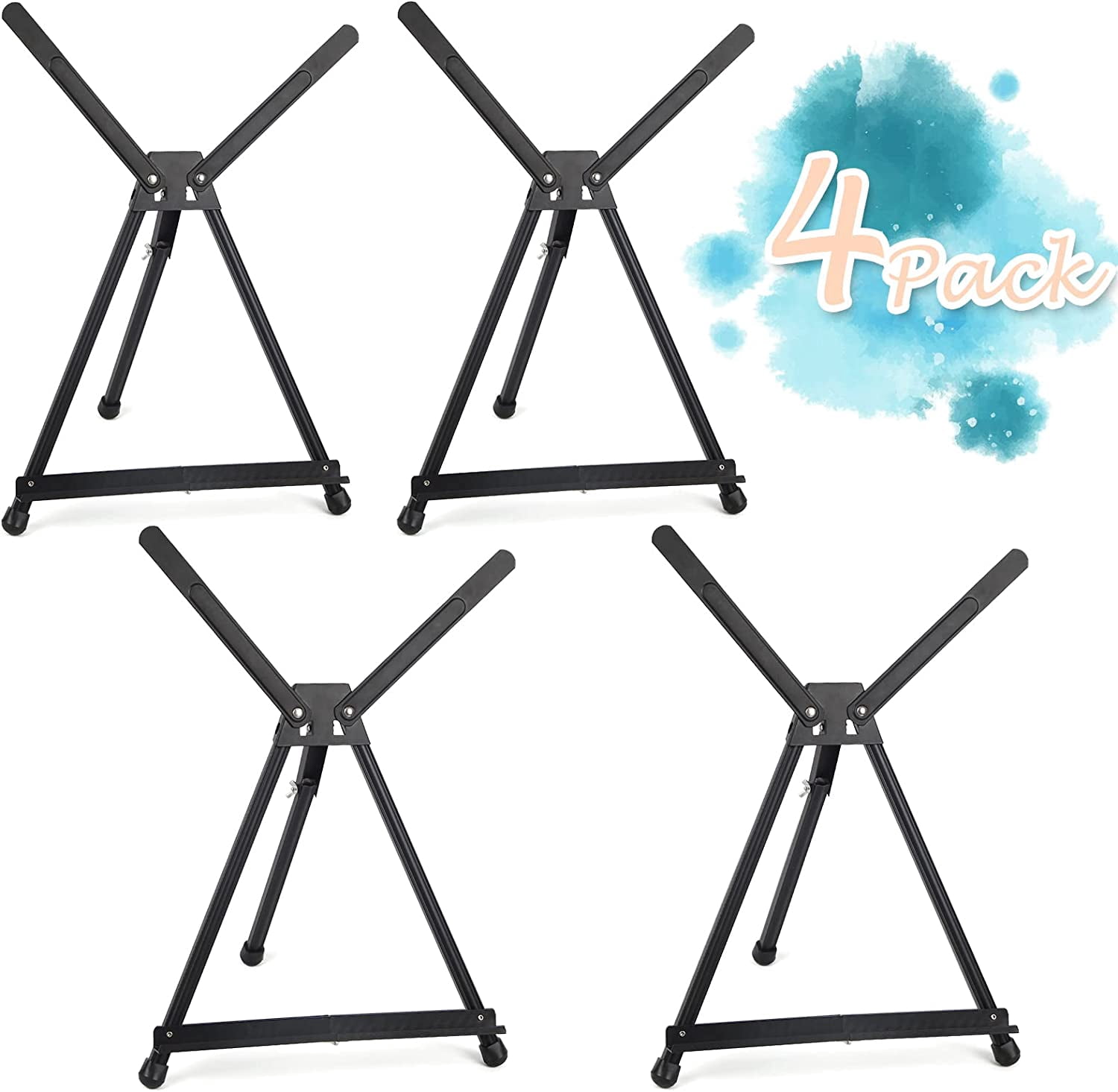 Aluminum 15" to 21" Tabletop Easel Display, Black Tripod with Rubber ...