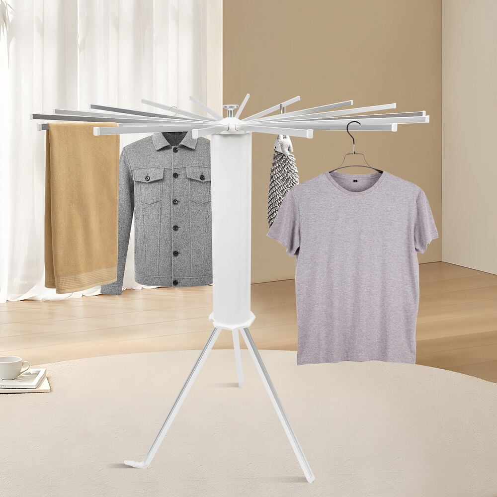 Aluminum 16 Poles 4ft Tripod Clothes Drying Rack Foldable Laundry ...