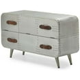 Aluminum 2 Drawer Aviator Chest Accent Storage Cabinet for Bedroom ...