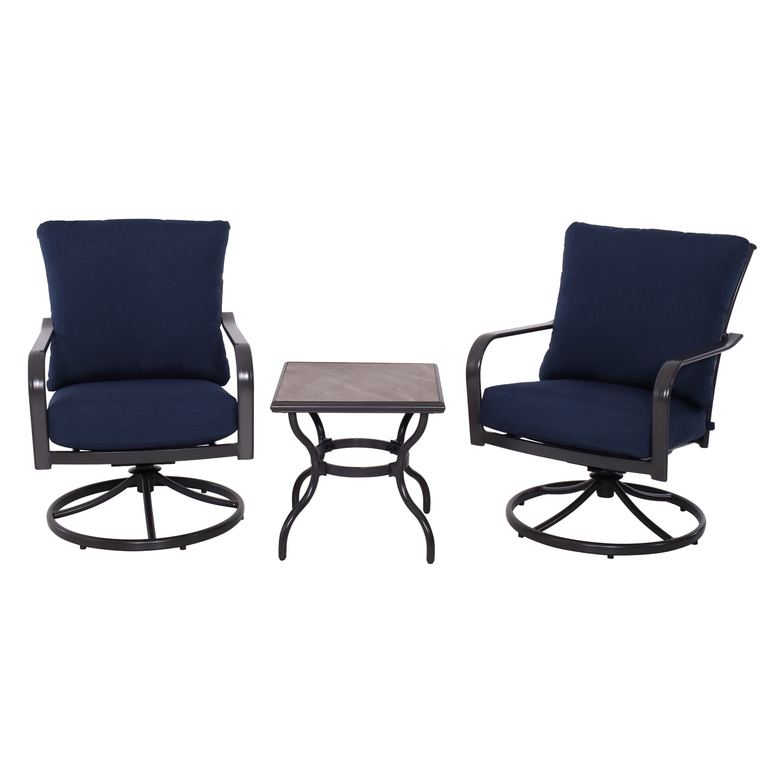 Aluminum 3-Piece Outdoor Conversation Set, All-Weather Patio Furniture ...