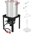 Aluminum 30 Qt. Turkey Fryer Pot Set, 50,000 BTU, Propane Burner for Outdoor Cooking, TFS3000L ...