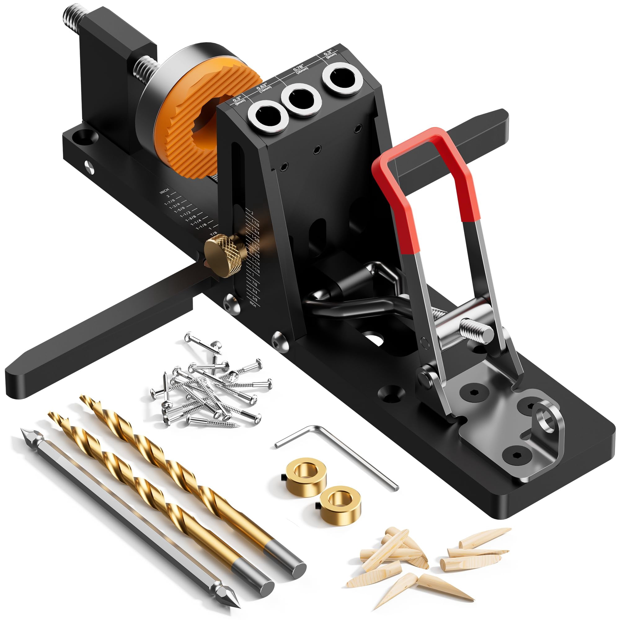 Aluminum 3LB Lightweight Pocket Hole Jig Kit for Woodworking - Includes ...