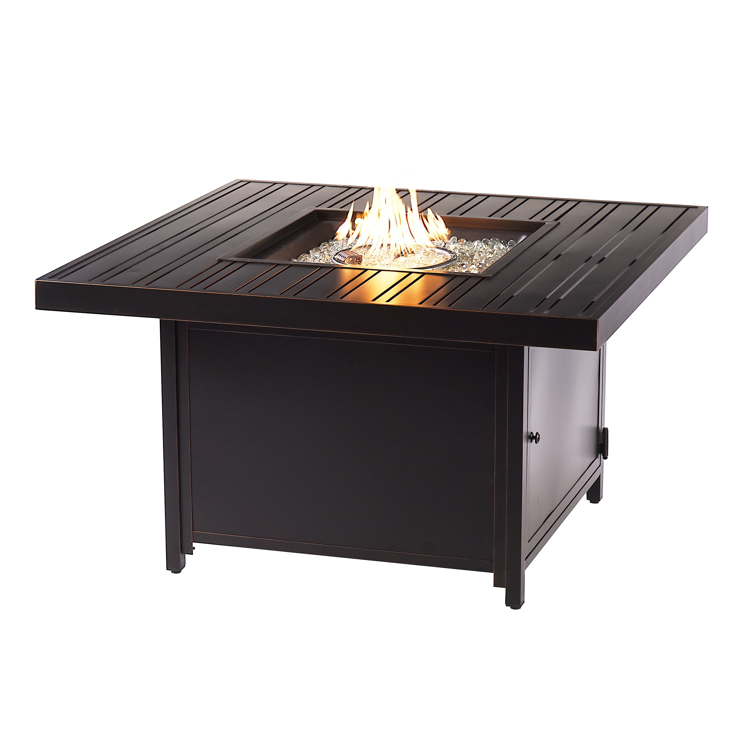 Aluminum 42-in Square Propane Fire Table with Beads, Covers and Lid ...