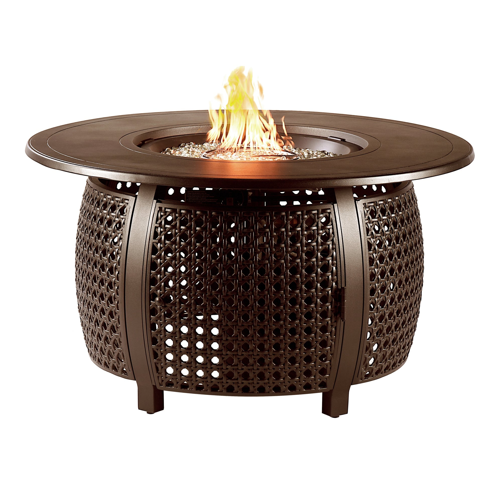 Aluminum 44-in Round Propane Fire Table with Beads, Covers and Lid ...