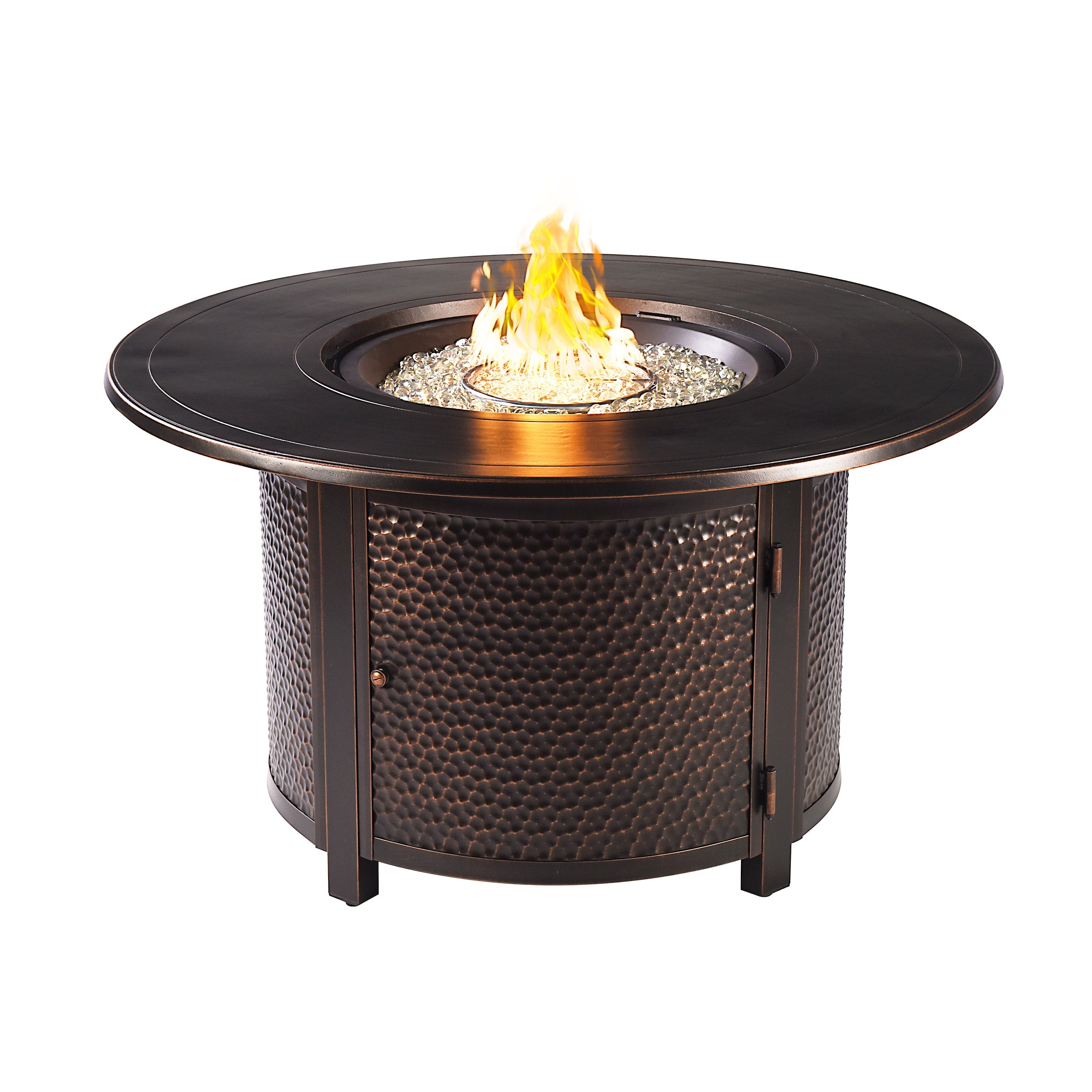 Aluminum 44-in Round Propane Fire Table with Beads, Covers and Lid ...