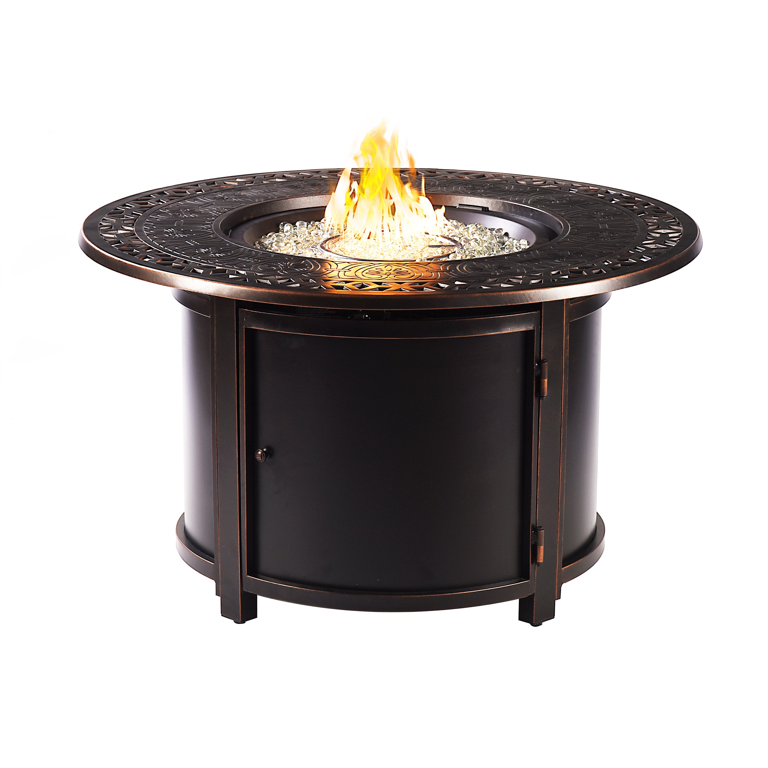 Aluminum 44-in Round Propane Fire Table with Beads, Covers and Lid ...