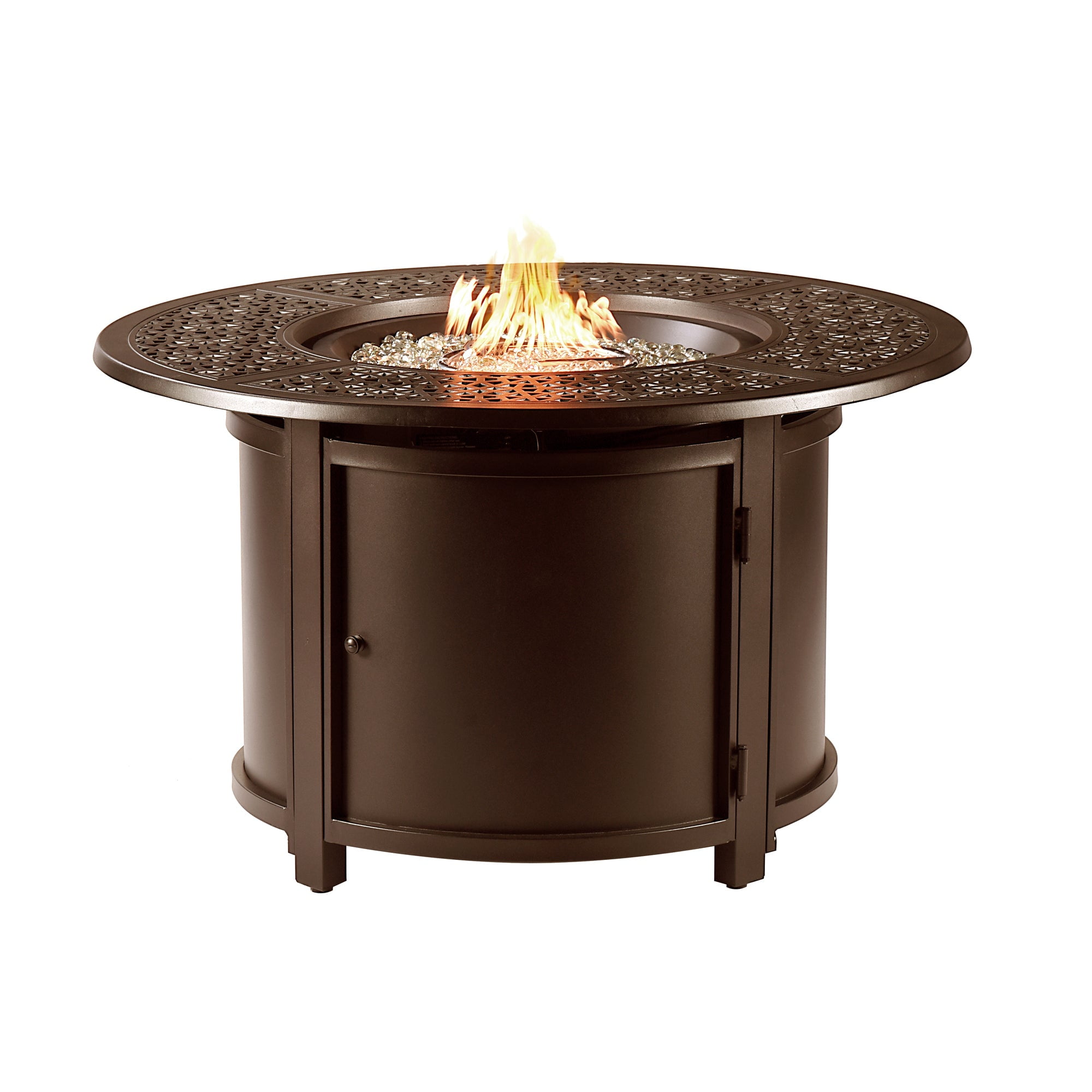 Aluminum 44-in Round Propane Fire Table with Beads, Covers and Lid ...