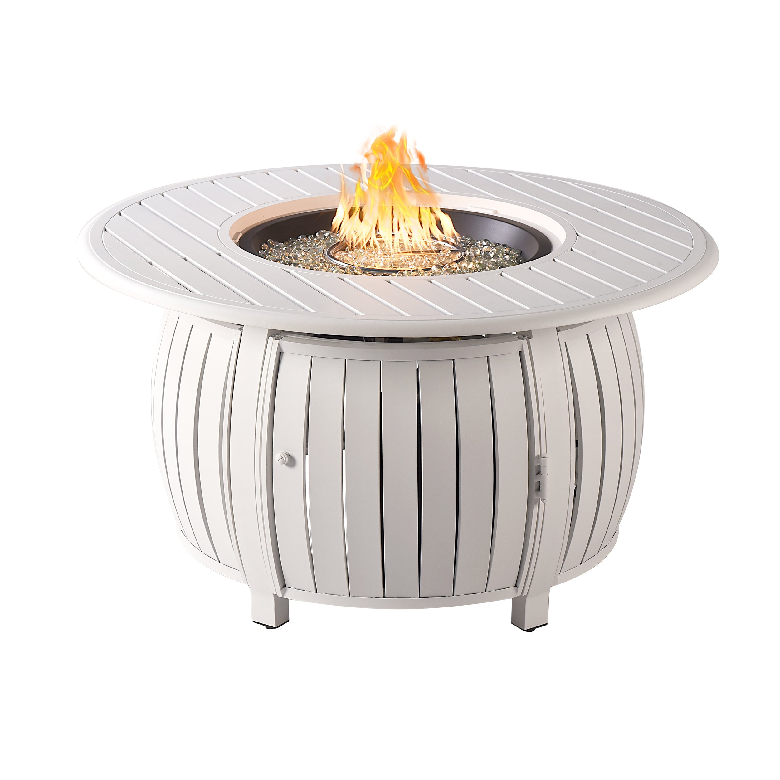 Aluminum 44-in Round Propane Fire Table with Beads, Covers and Lid ...