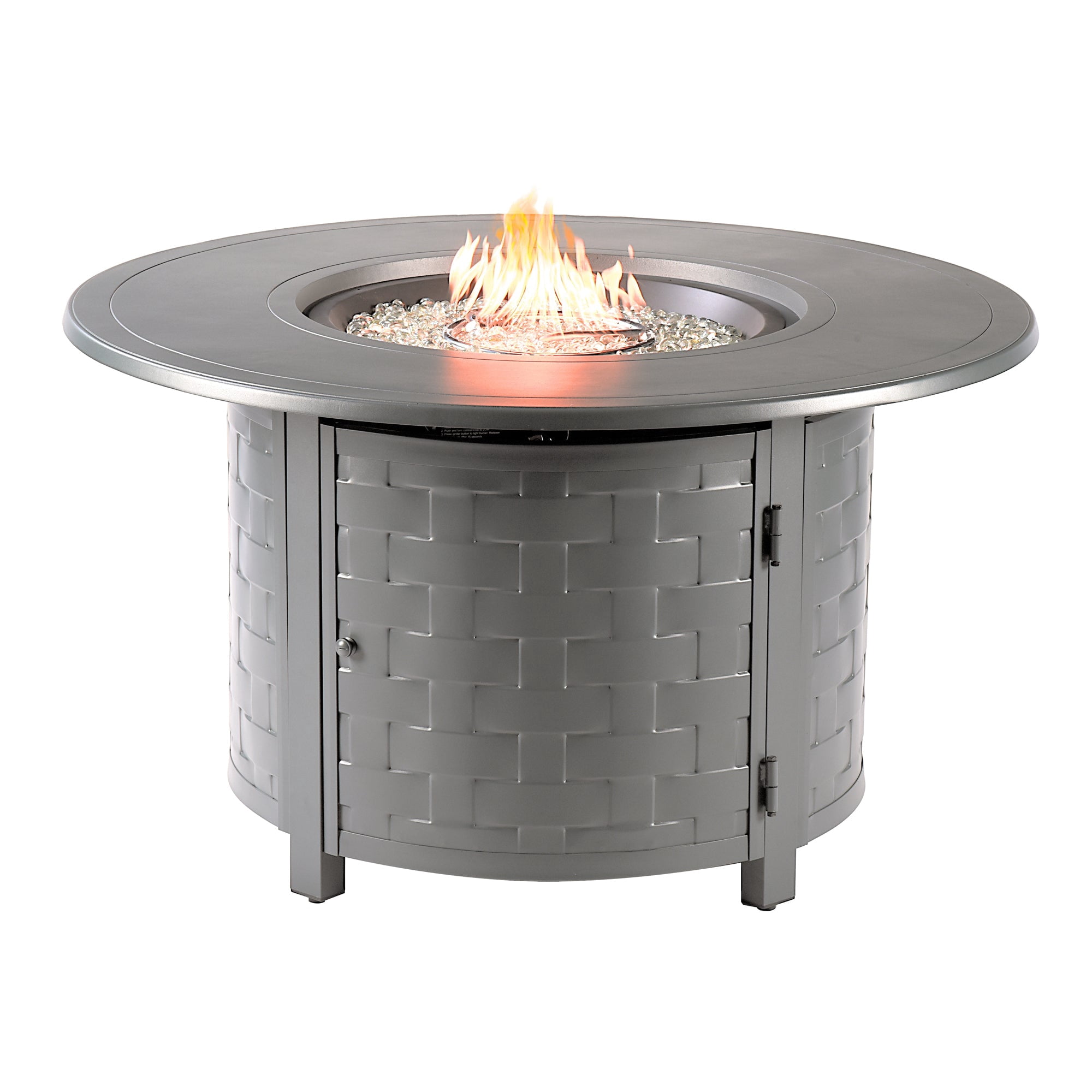 Aluminum 44-in Round Propane Fire Table with Beads, Covers and Lid ...
