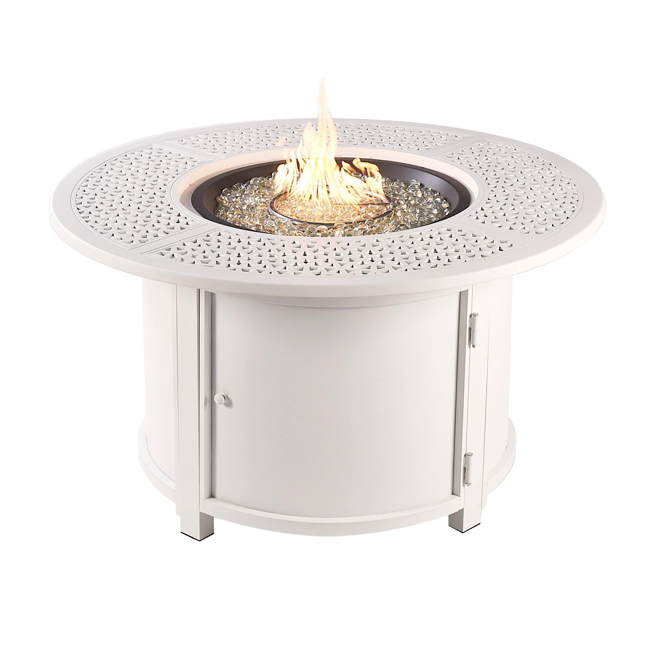 Aluminum 44-in Round Propane Fire Table with Beads, Covers and Lid ...