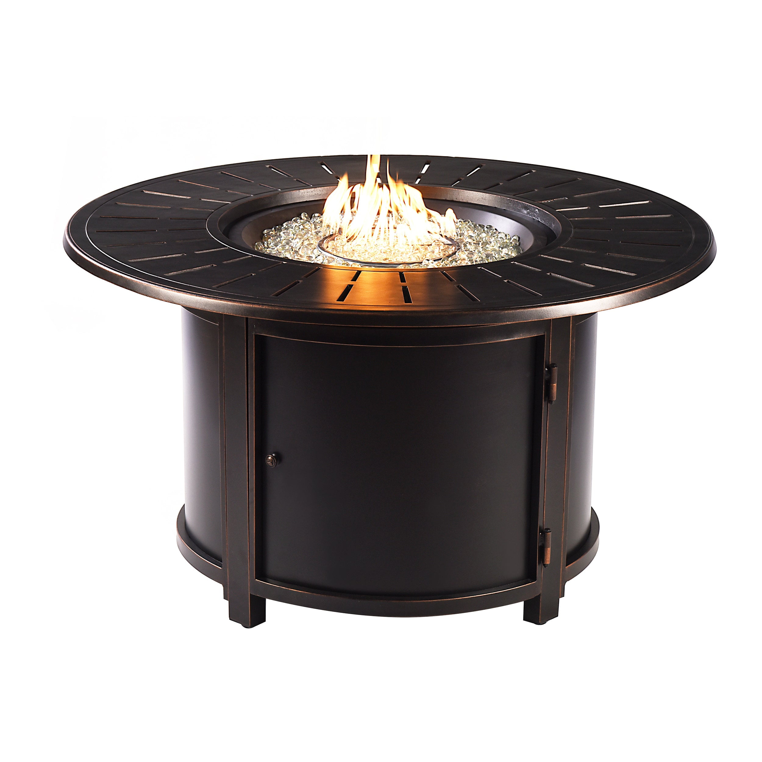 Aluminum 44-in Round Propane Fire Table with Beads, Covers and Lid ...