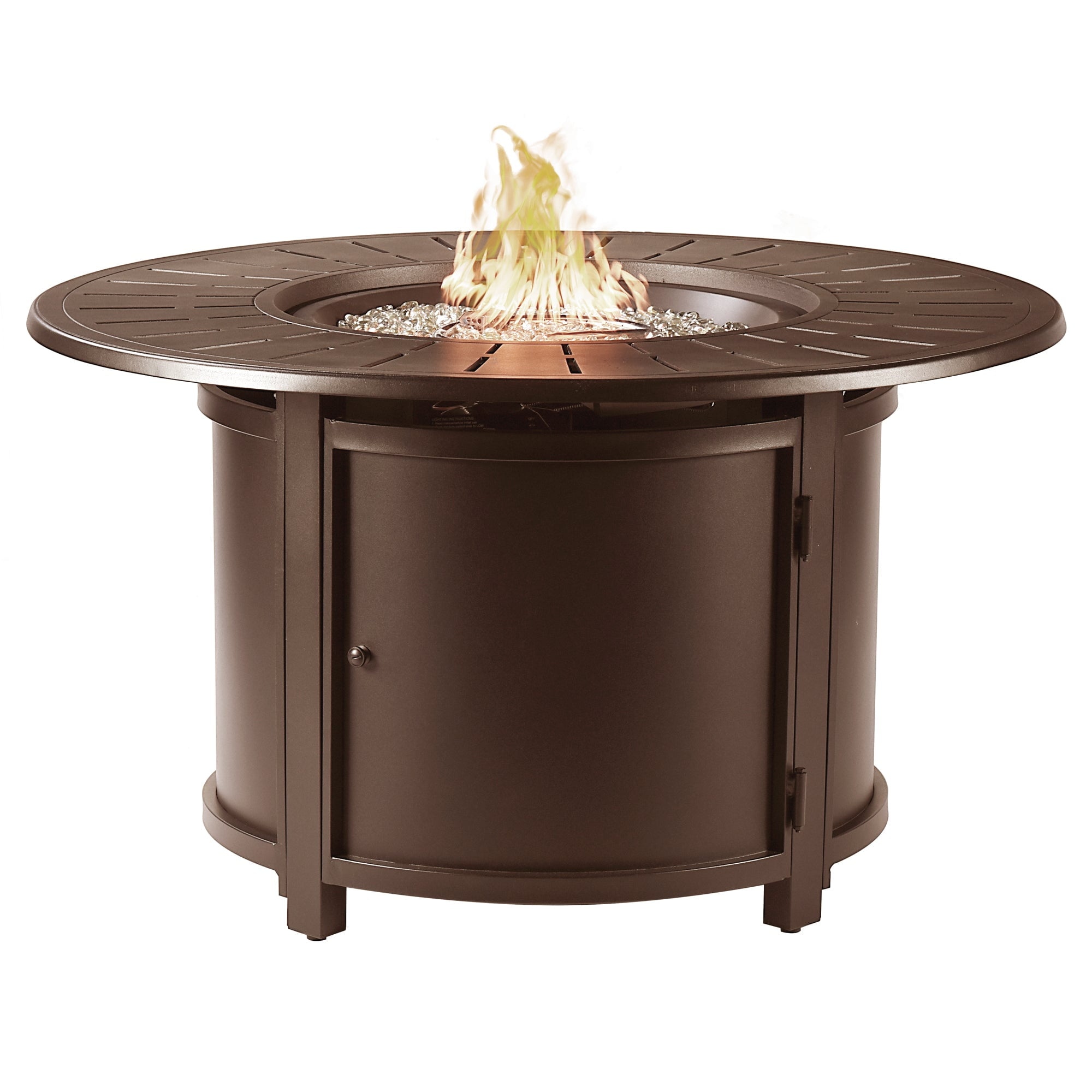 Aluminum 44-in Round Propane Fire Table with Beads, Covers and Lid ...