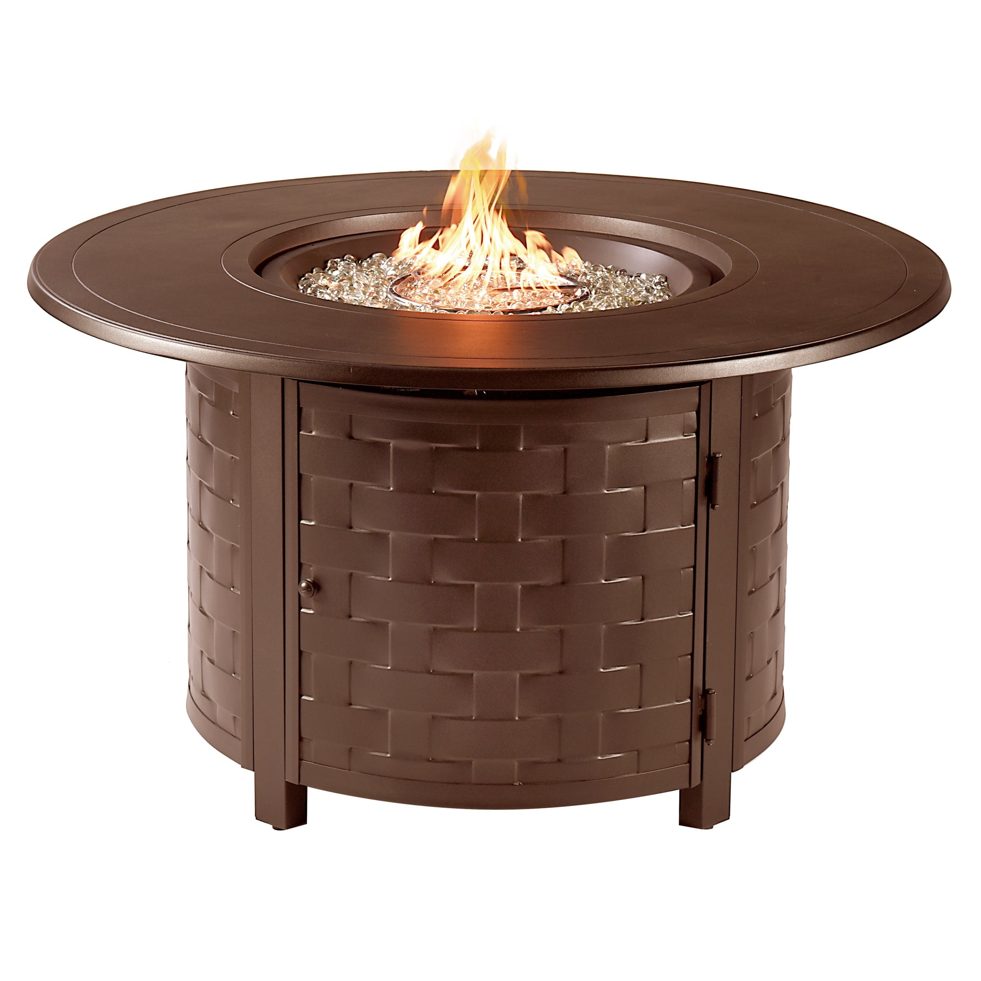 Aluminum 44-in Round Propane Fire Table with Beads, Covers and Lid ...