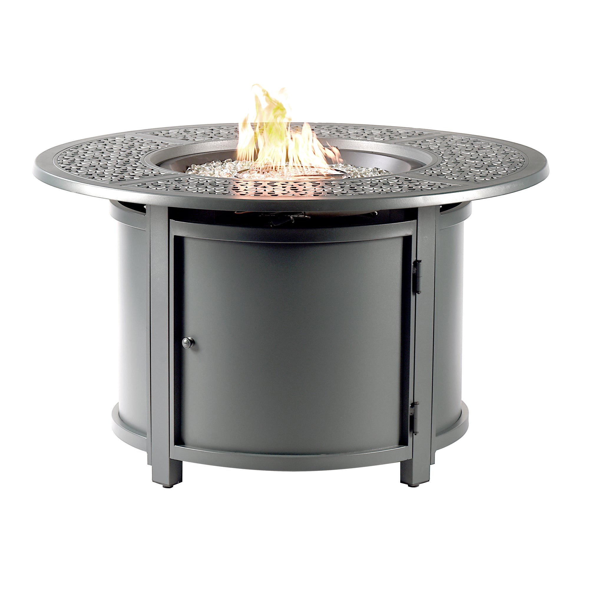 Aluminum 44-in Round Propane Fire Table with Beads, Covers and Lid ...