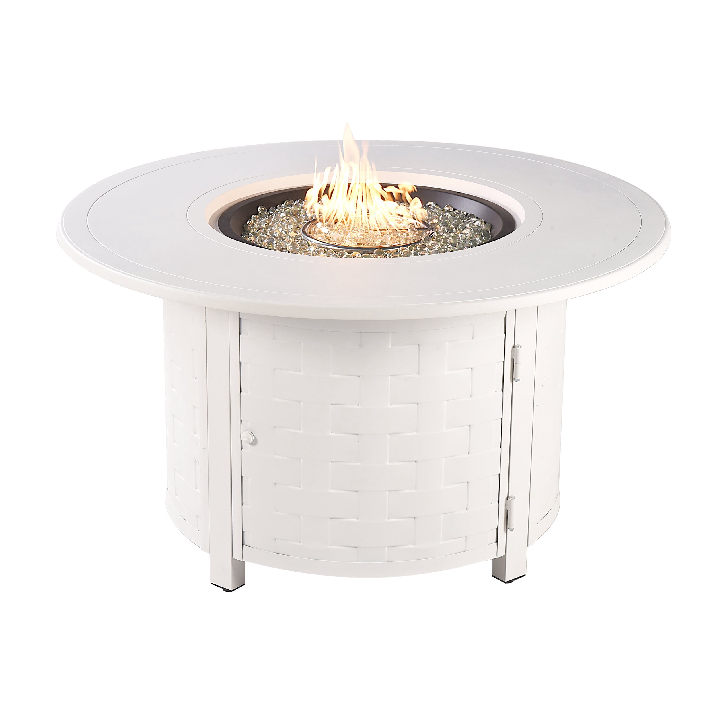 Aluminum 44-in Round Propane Fire Table with Beads, Covers and Lid ...