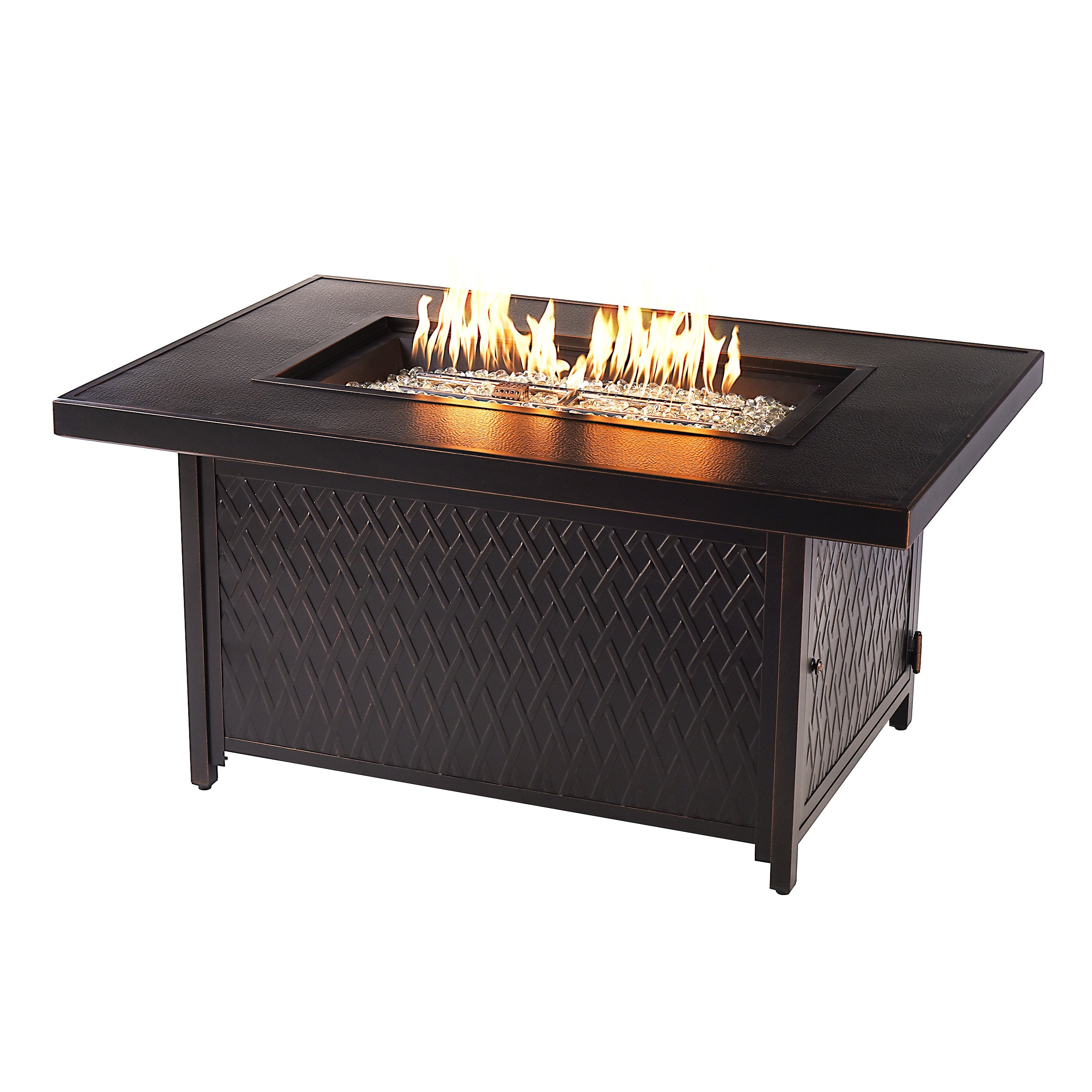 Aluminum 48-in Rectangular Propane Fire Table, Beads, Covers and Lid ...
