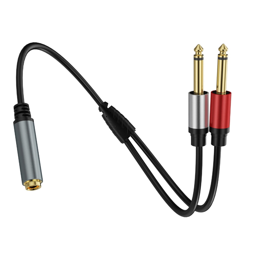 Aluminum 6.35mm TRS Female to Double Mono Y Connectors Cable for Music ...