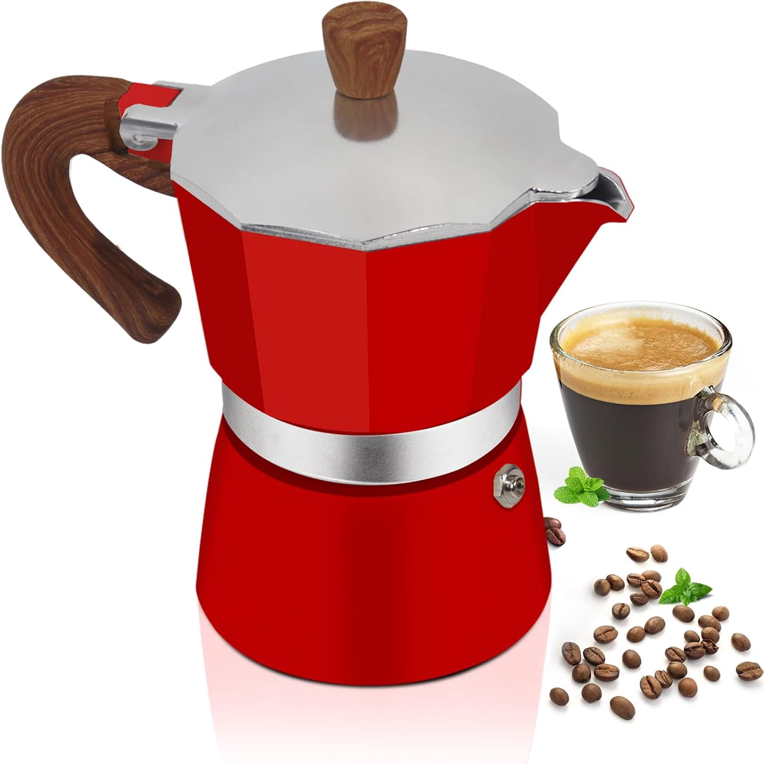 Aluminum 6 Cup 300ml Moka Pot Express Coffee Maker Stovetop Espresso ...