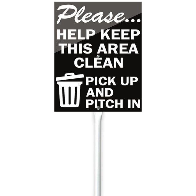 Aluminum 7x8.8"Please Help Keep This Area Clean, Pick Up And Pitch ...